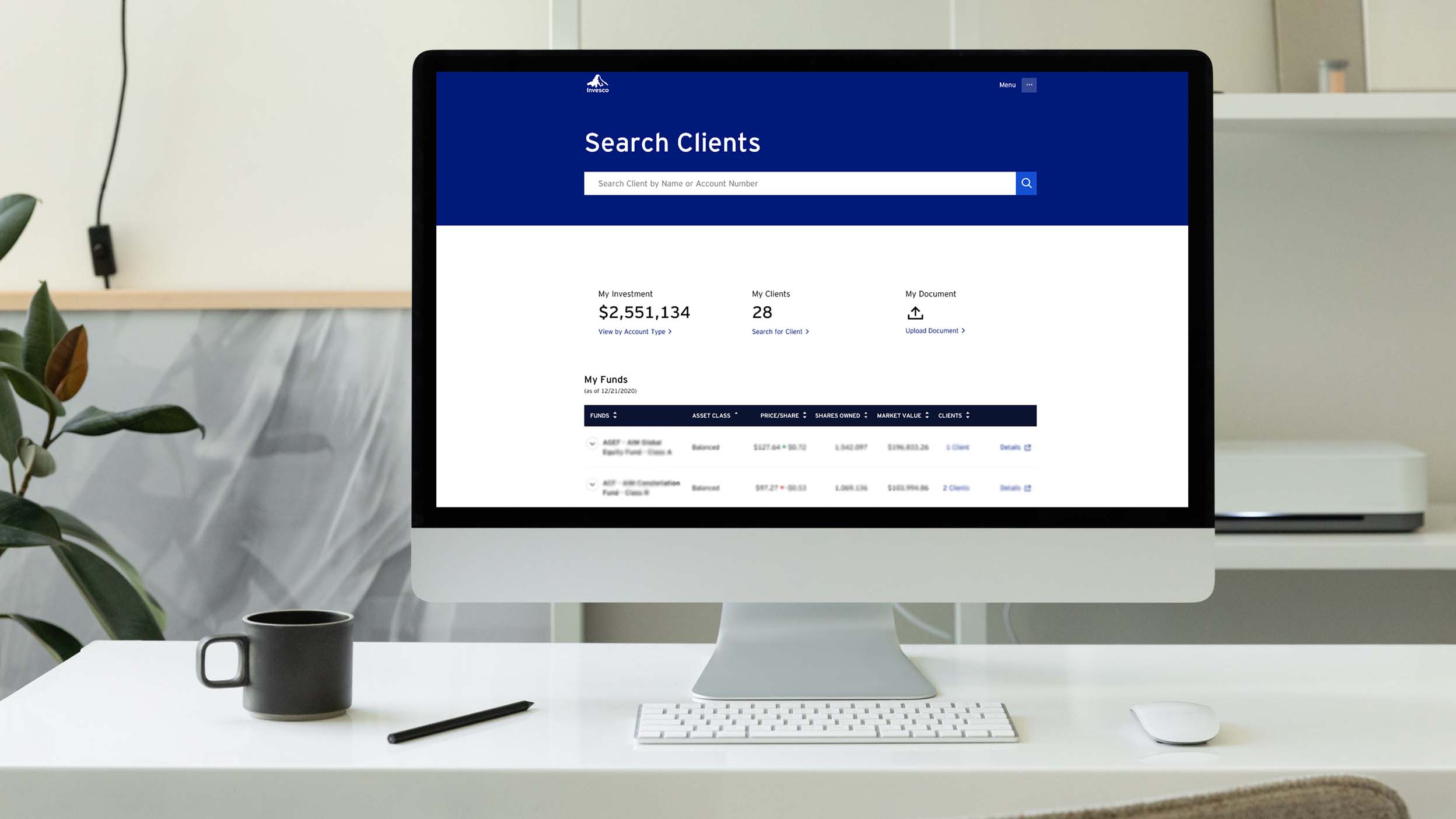 Invesco client account overview
